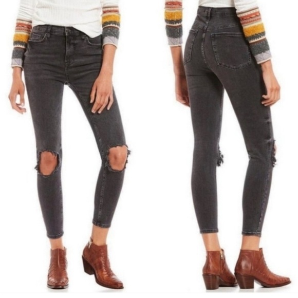 Free People | Jeans | We The Free By Free People Busted Knee High Waist ...